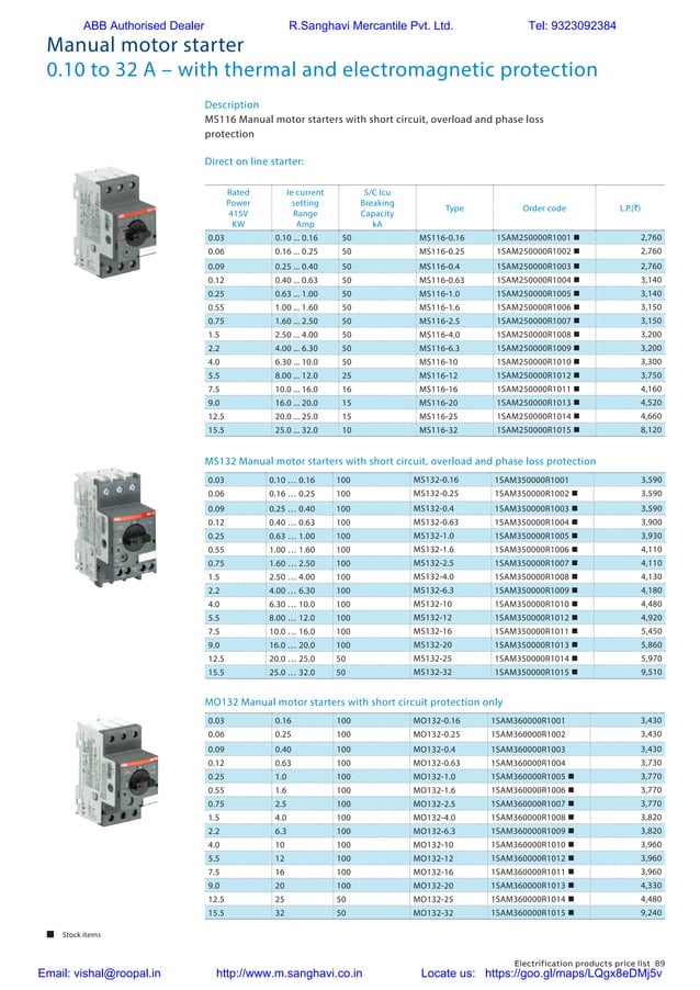 ABB Control gear Price list 2018 003 | PDF