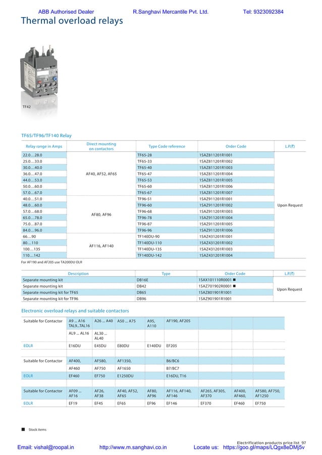 ABB Control gear Price list 2018 003 | PDF