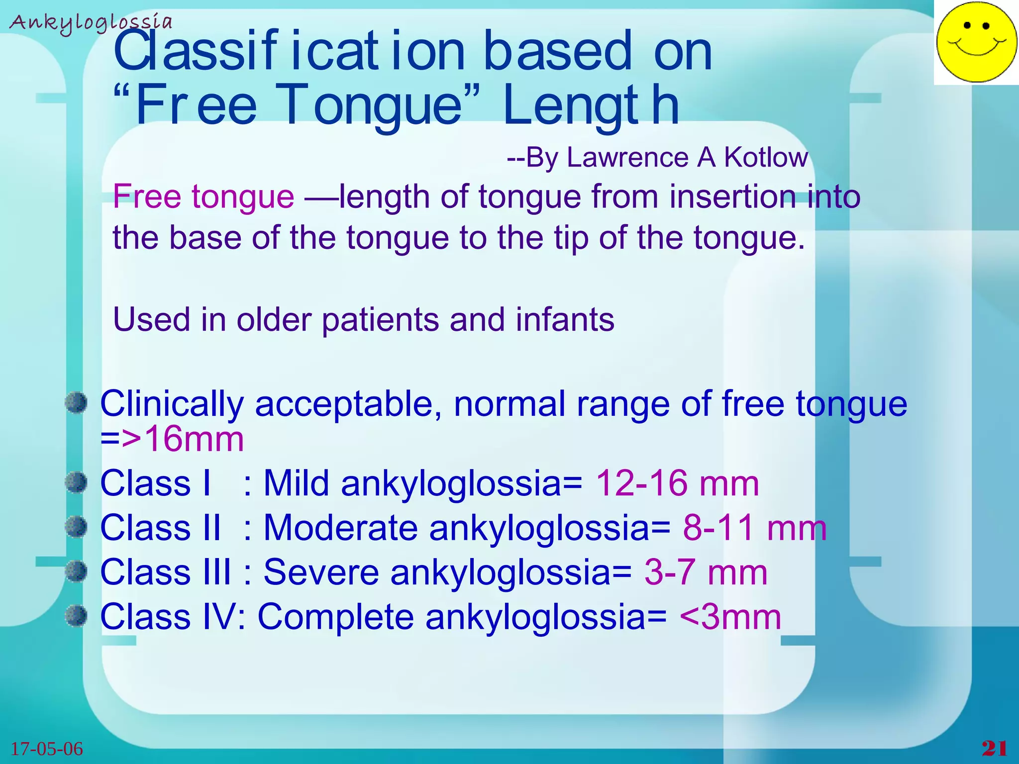 Ankyloglossia a congenital oral anomaly | PPT