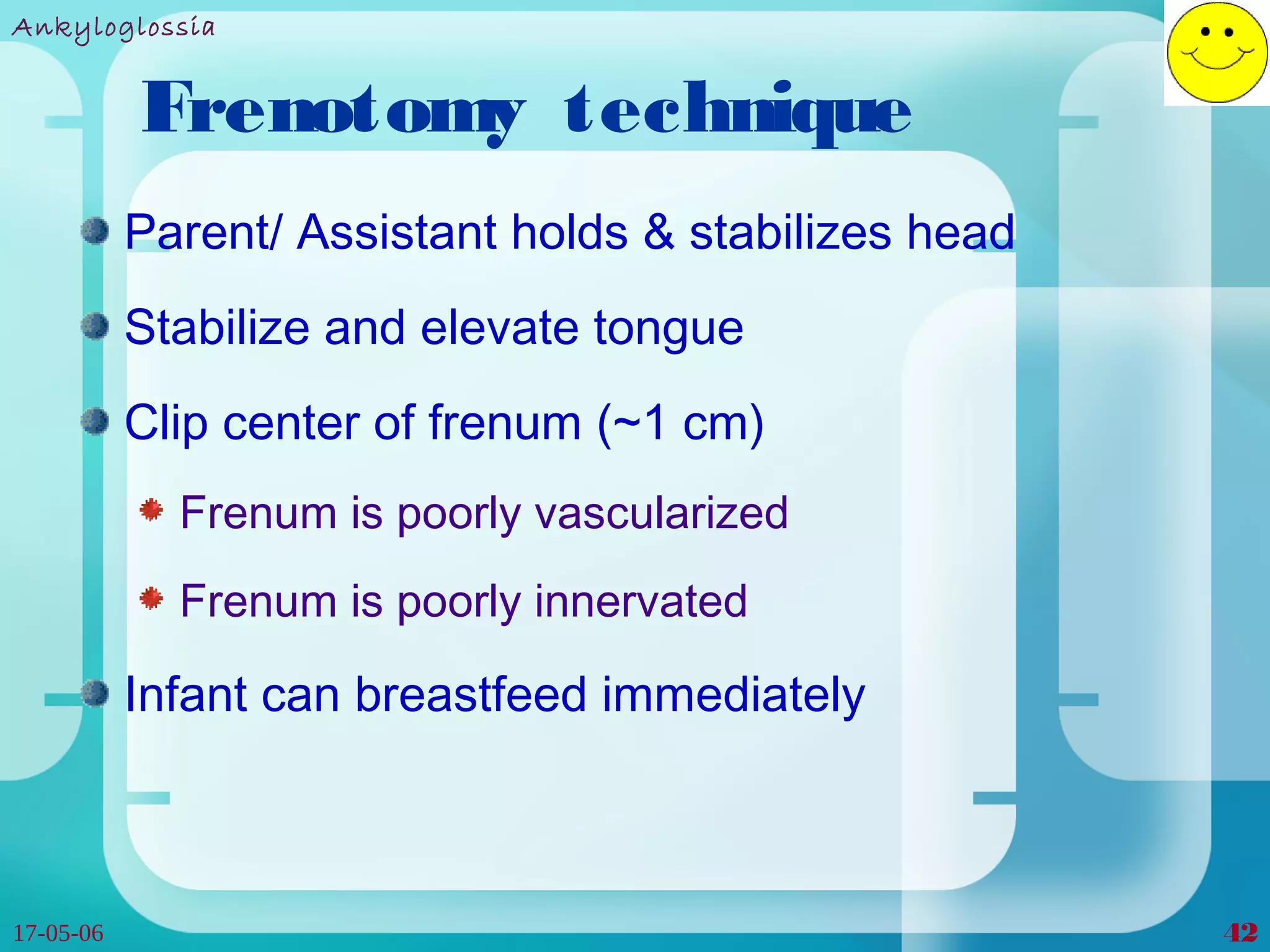 Ankyloglossia a congenital oral anomaly | PPT