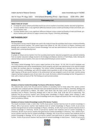 Science Content Profundity among Pre-Service Teachers at Secondary ...