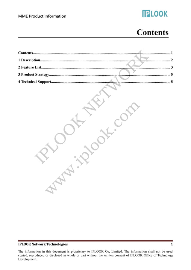 IPLOOK MME PRODUCT INFORMATION | PDF