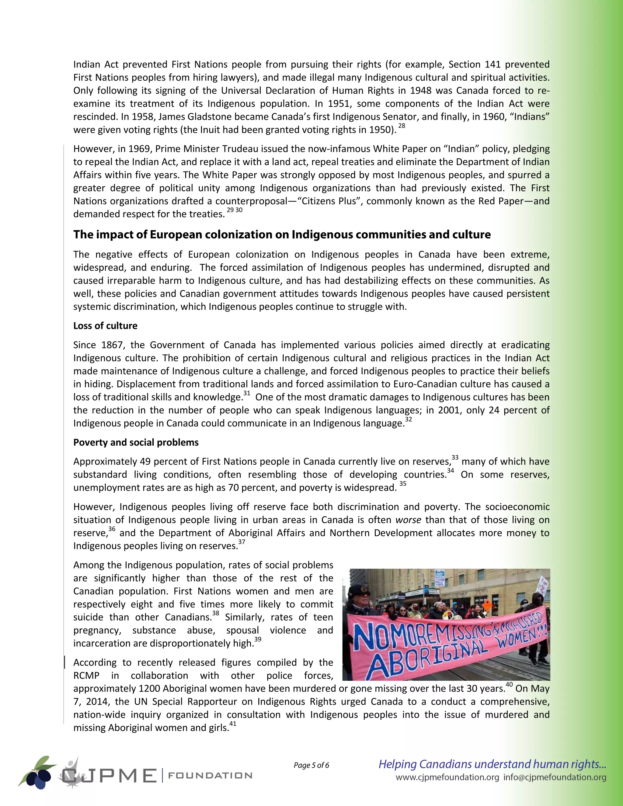 Dispossession of the Aboriginal Peoples of Canada | PDF