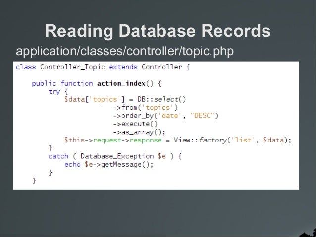 Web Application Development using MVC Framework Kohana