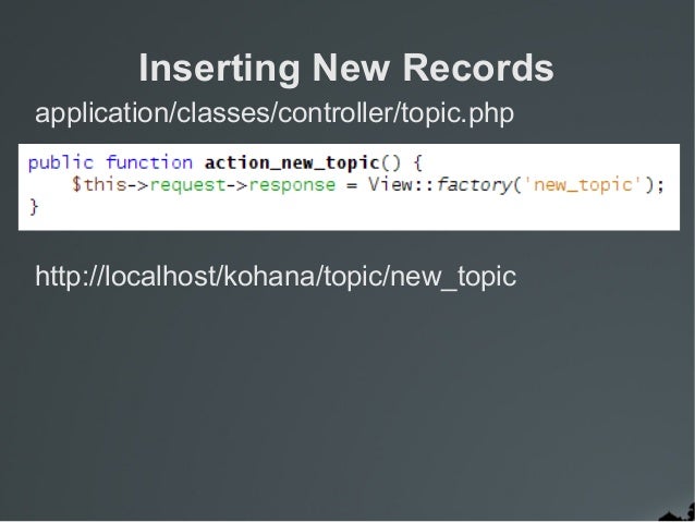 Web Application Development using MVC Framework Kohana