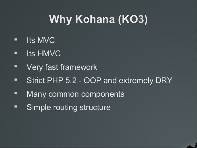 Web Application Development using MVC Framework Kohana