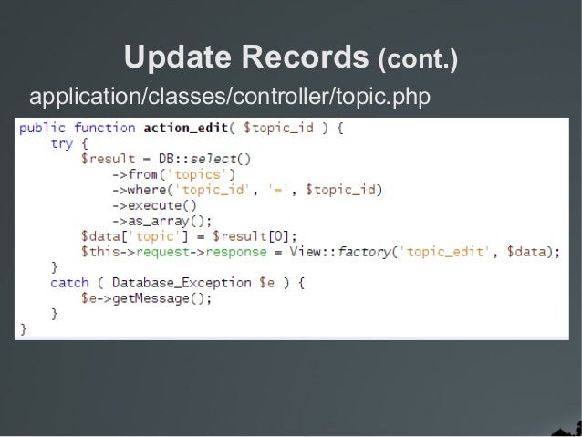 Web Application Development using MVC Framework Kohana