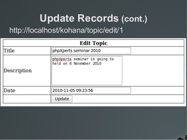 Web Application Development using MVC Framework Kohana
