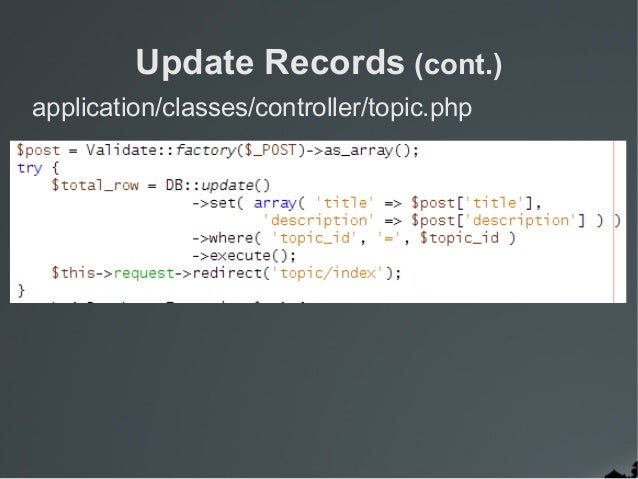 Web Application Development using MVC Framework Kohana