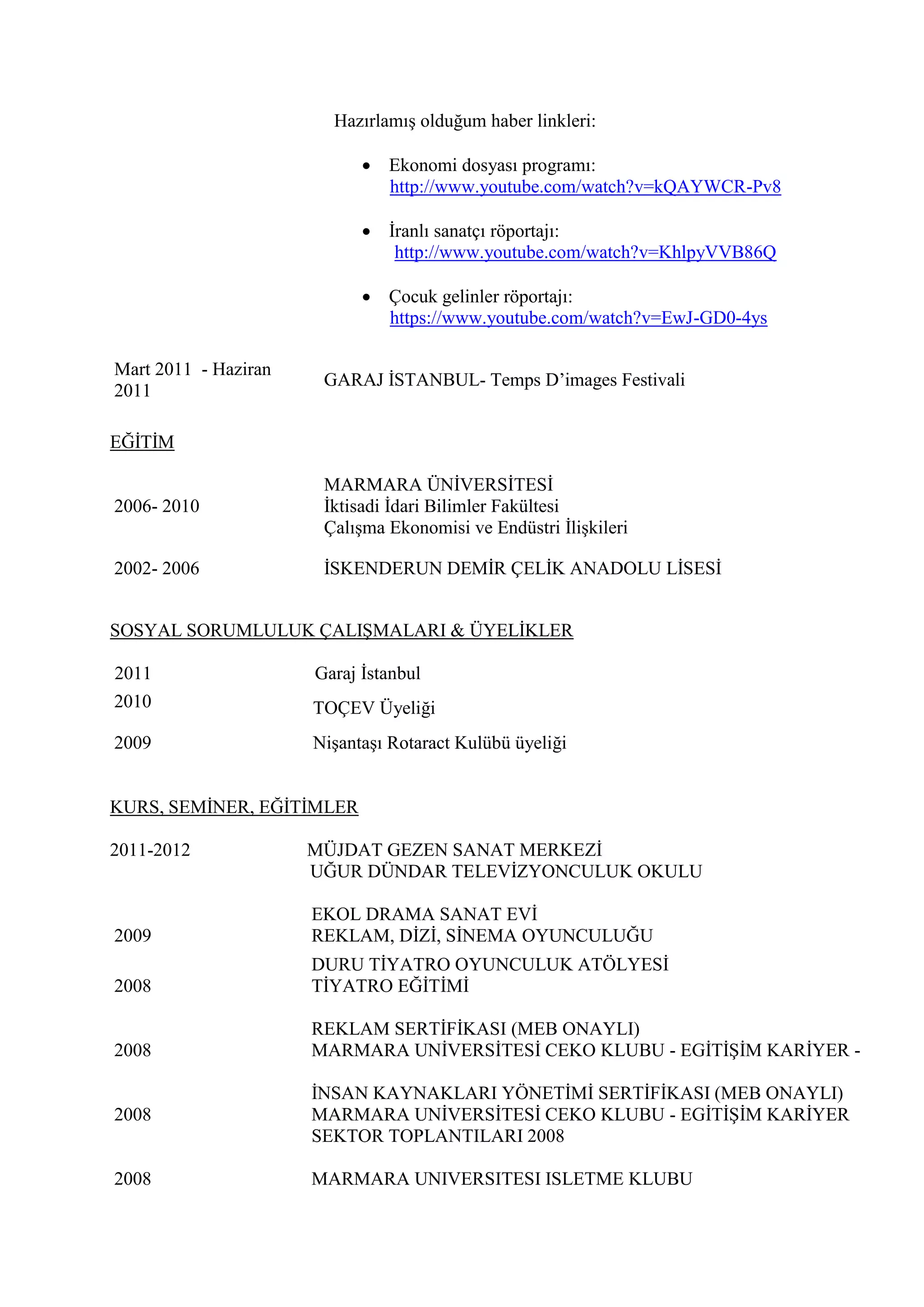 Gizem Bilen_CV | PDF