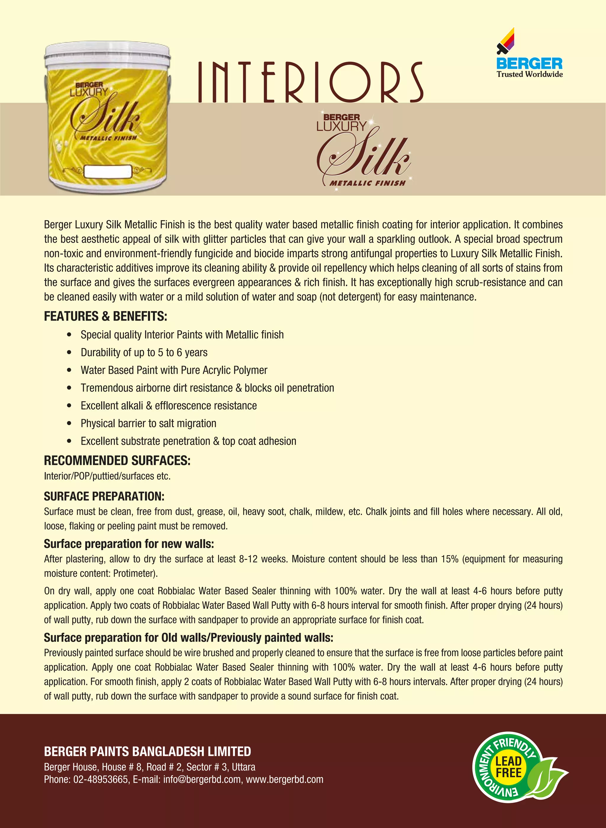 Luxury Silk Emulsion Metallic Finish | PDF