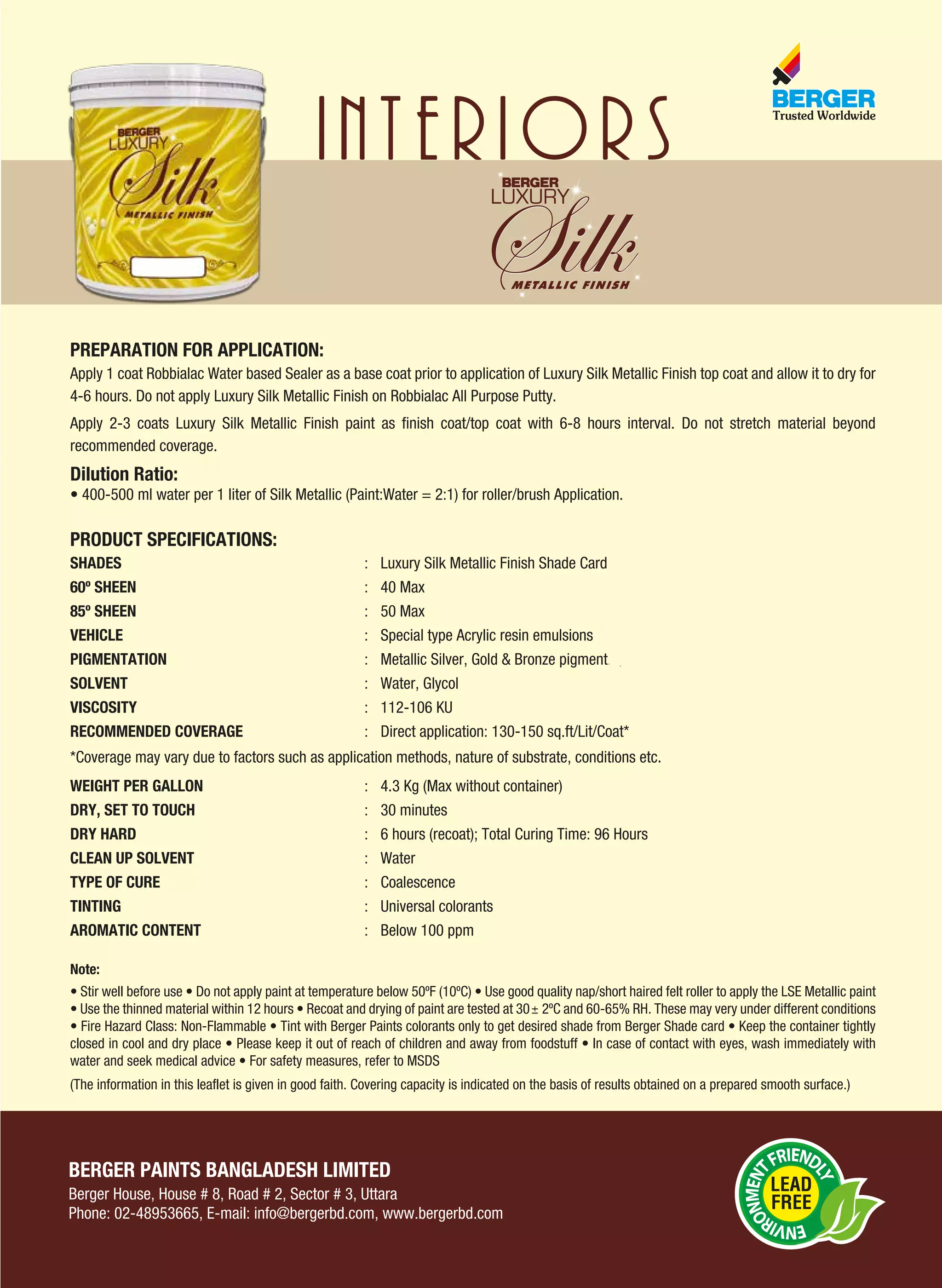 Luxury Silk Emulsion Metallic Finish | PDF