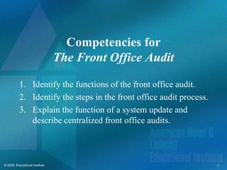 THE FRONT OFFICE AUDIT | PPT