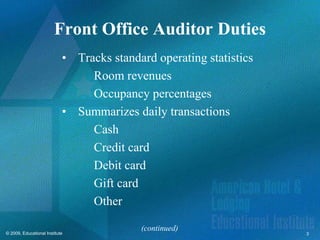 THE FRONT OFFICE AUDIT | PPT