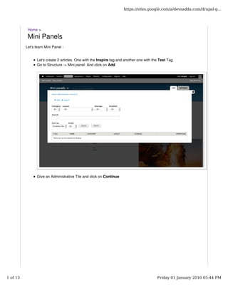 Mini Panels Configuration | PDF | Computing | Technology & Computing