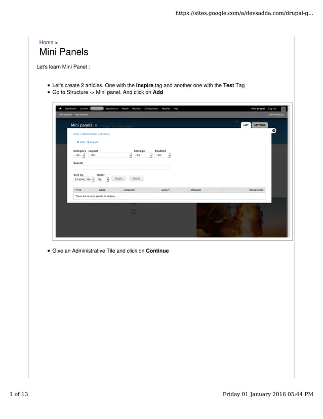Mini Panels Configuration | PDF | Computing | Technology & Computing