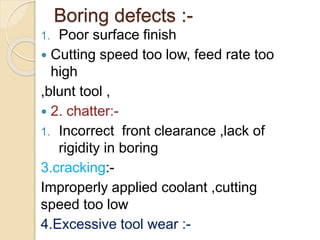presentation on drilling ,reaming ,boring in detail.. | PPTX