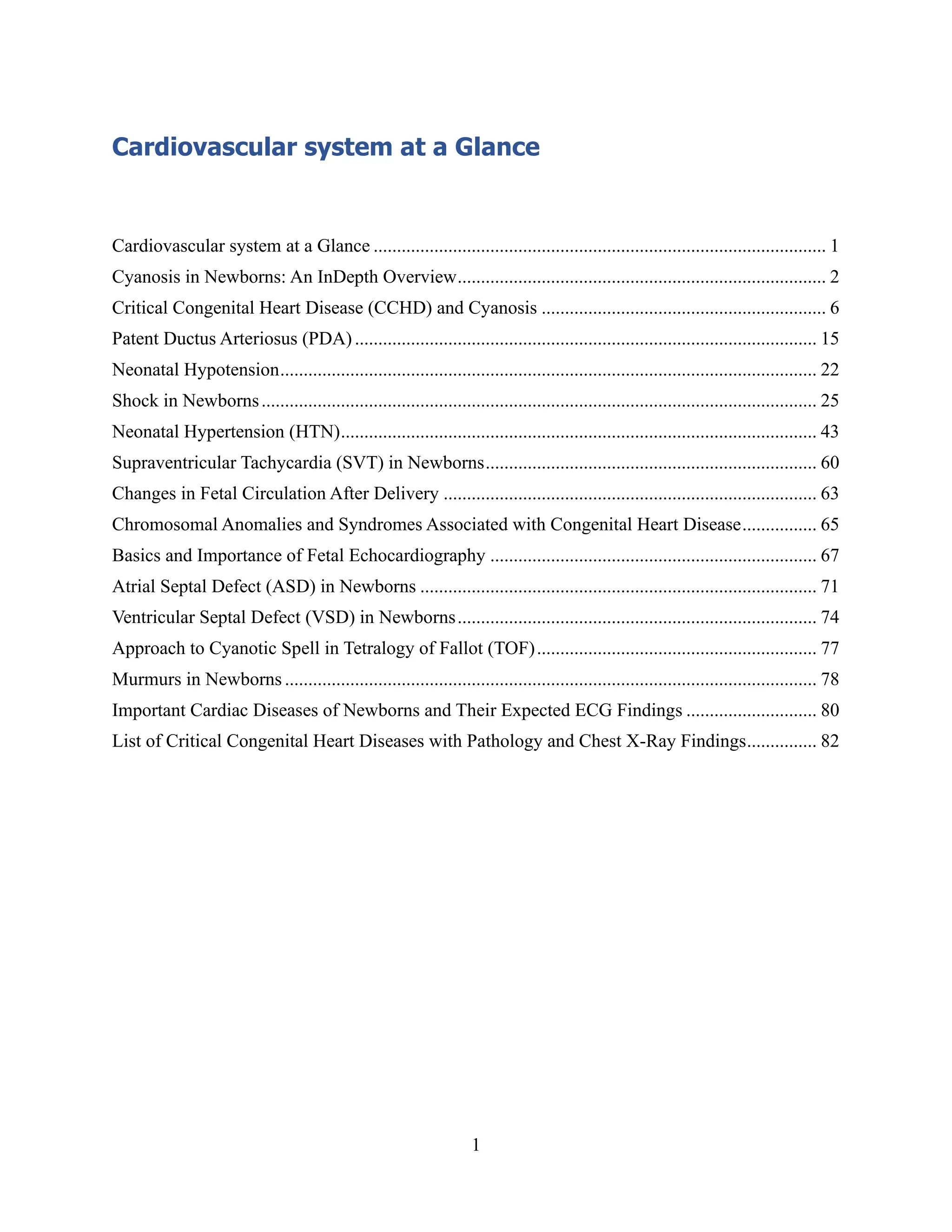Cardiovascular system of newborn at a glance- neonatology | PDF