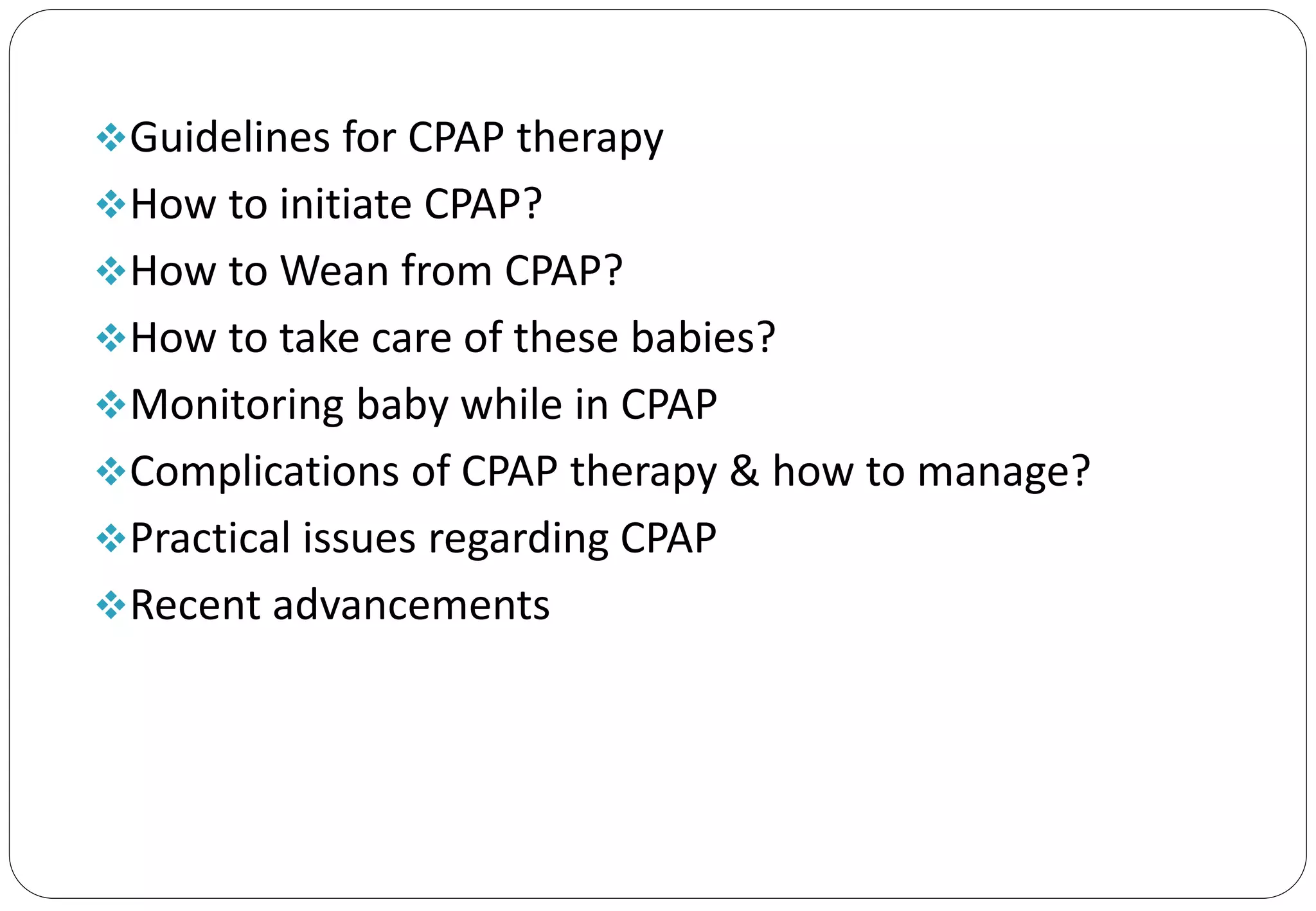 seminar on CPAP care | PPT