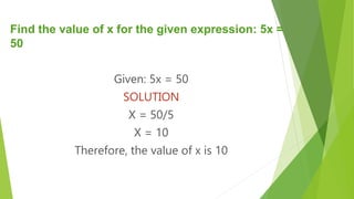 How to find the value of unknown variable.pptx