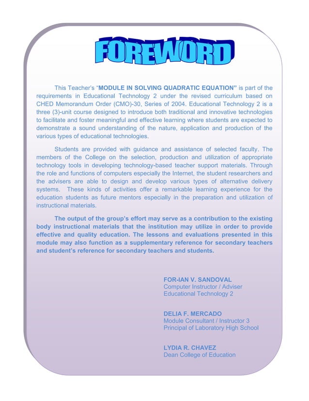 003 forewords | DOCX | Secondary Education | Education