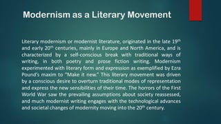 Modernism in English Literature | PDF