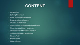 Modernism In Literature