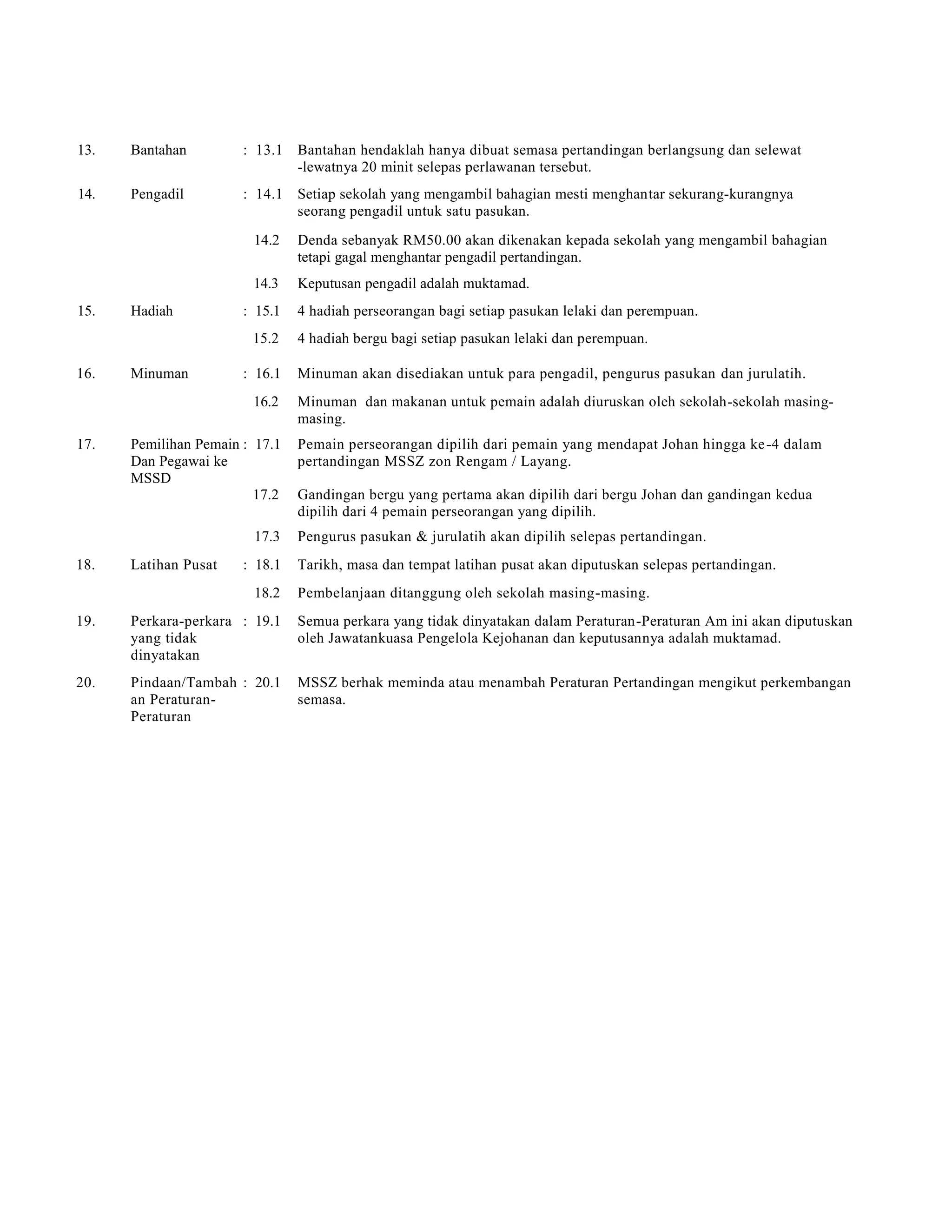 PERATURAN PERTANDINGAN PING PONG 2018 | PDF