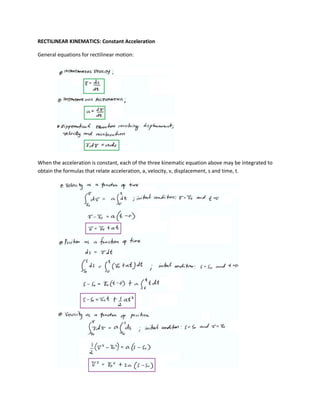 003 rectiliear kinematics constant acceleration | PDF