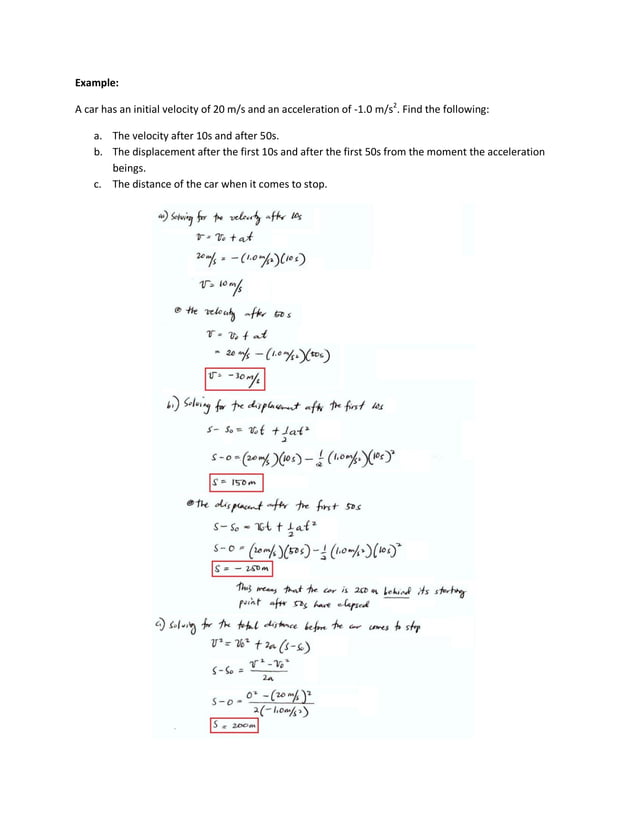 003 rectiliear kinematics constant acceleration | PDF