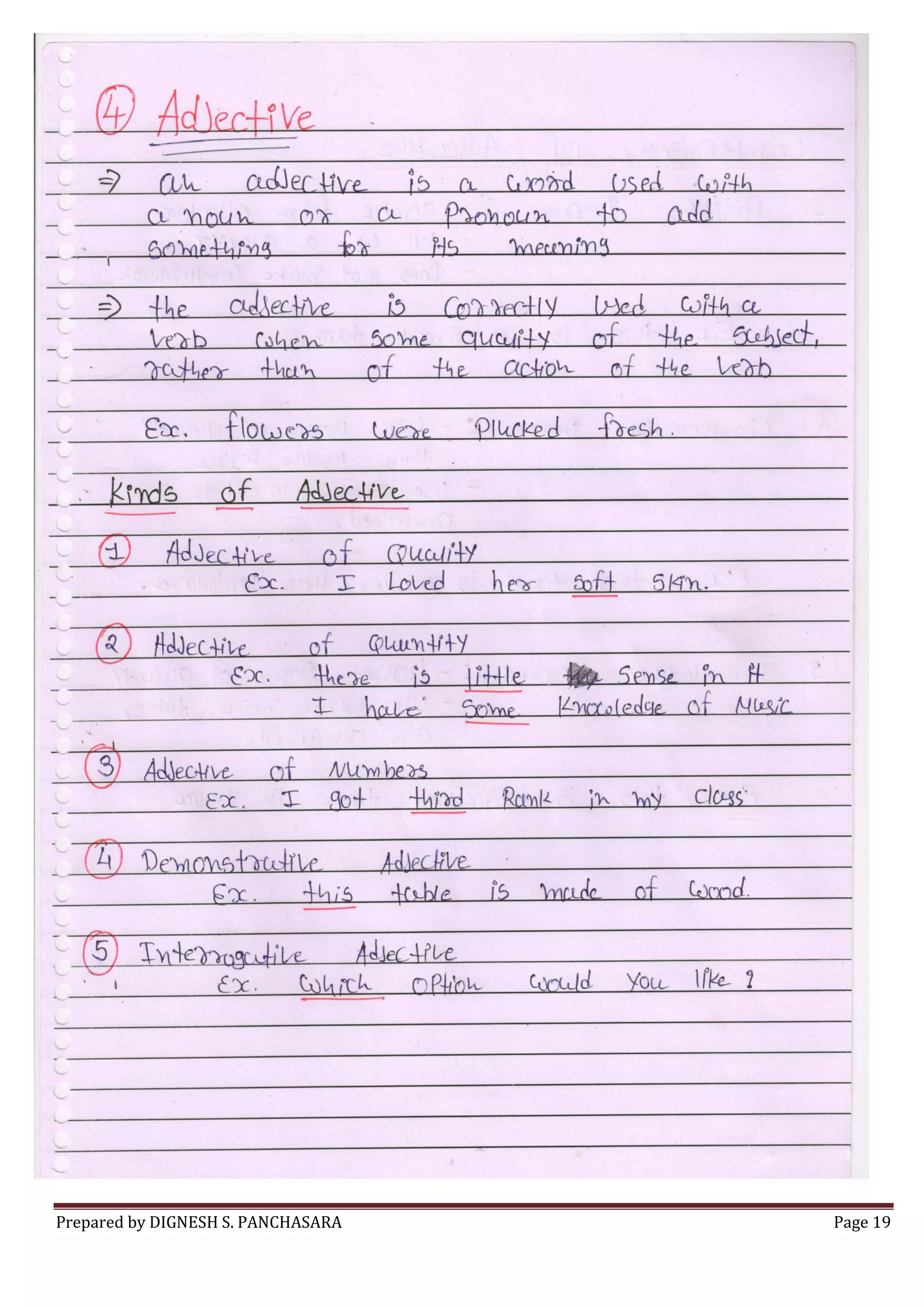 Basic English Grammar Handwritten Notes of Dignesh Panchasara | PDF