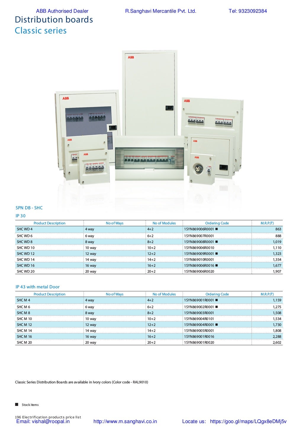 ABB MCB DB price List 004