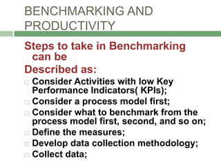 004 benchmarking and productivity | PPT