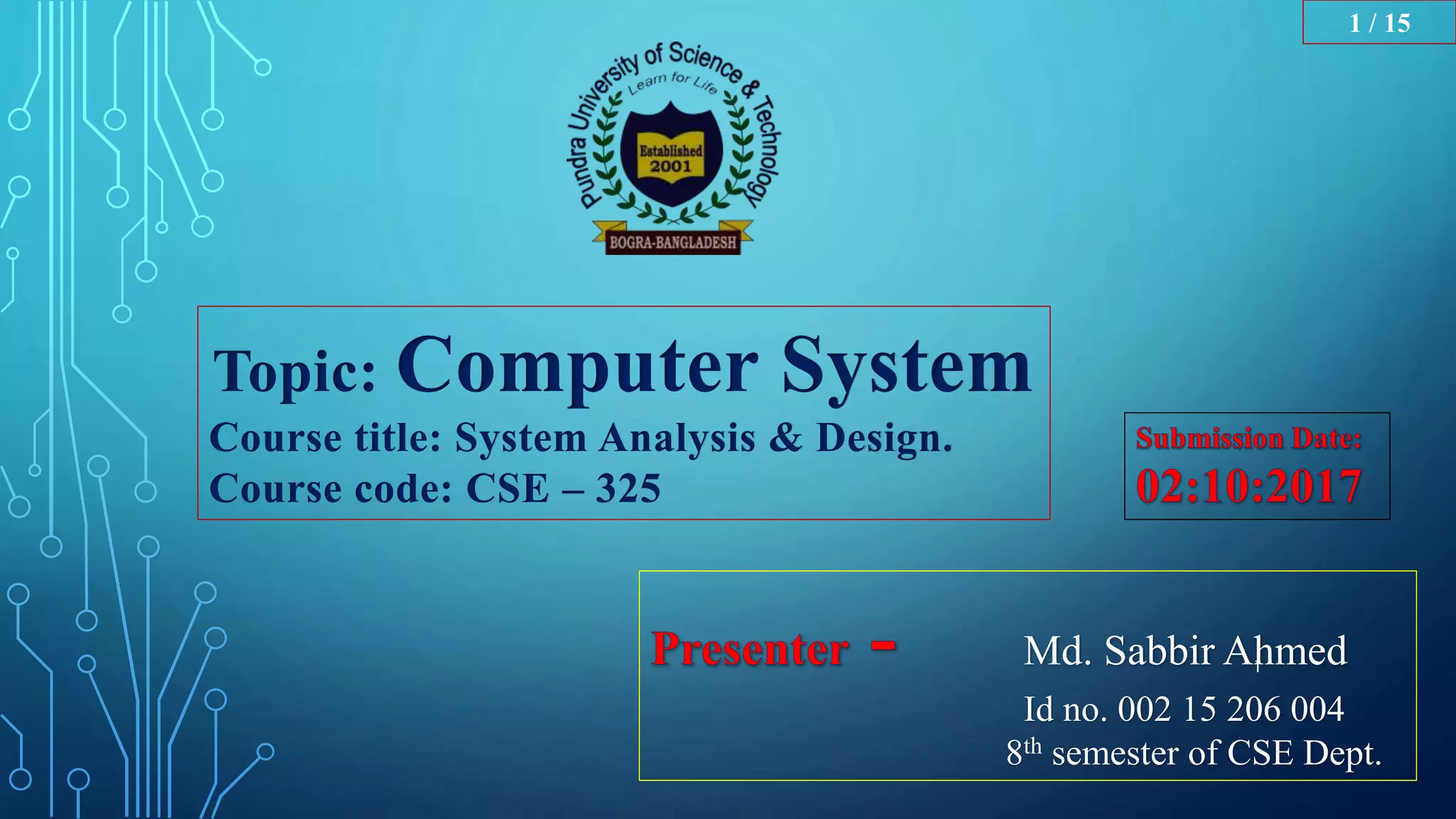 Computer System System Analysis And Design Ppt 