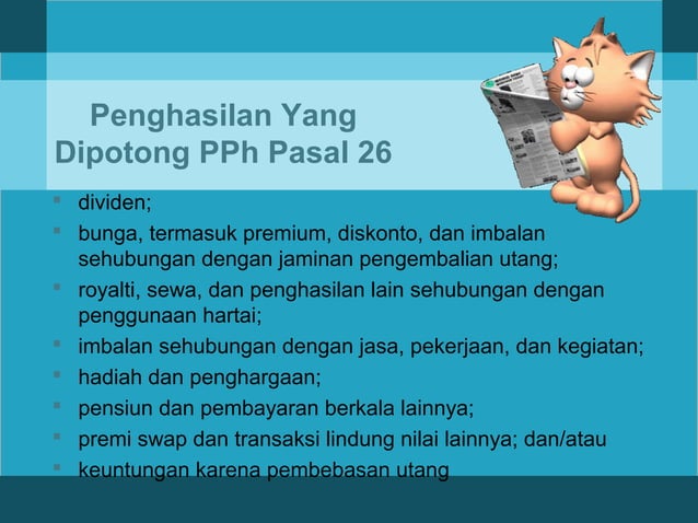 Pajak Penghasilan Pasal 26 | PPT