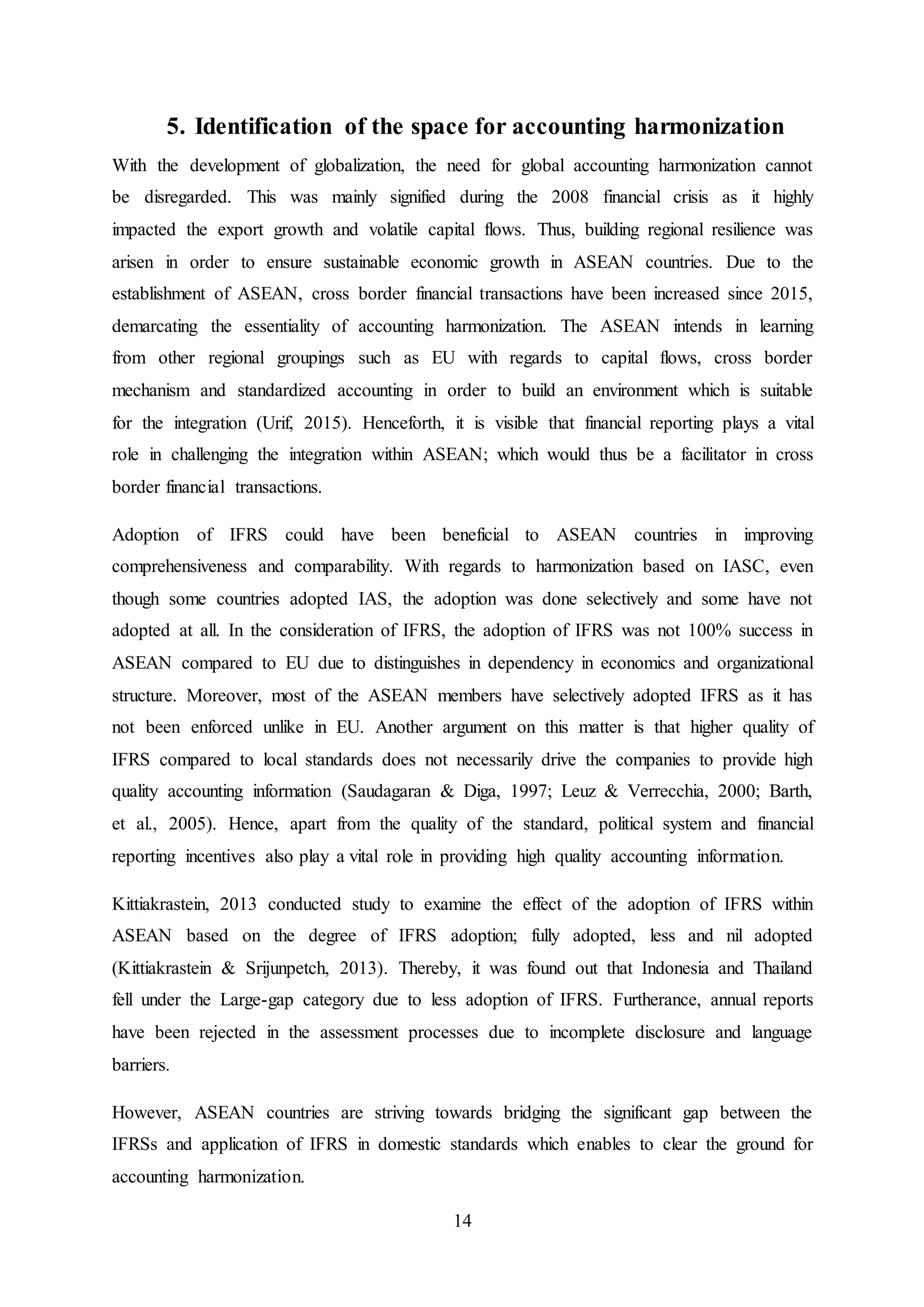 Accounting Systems - framework, standards and regulations in the ASEAN countries | DOCX