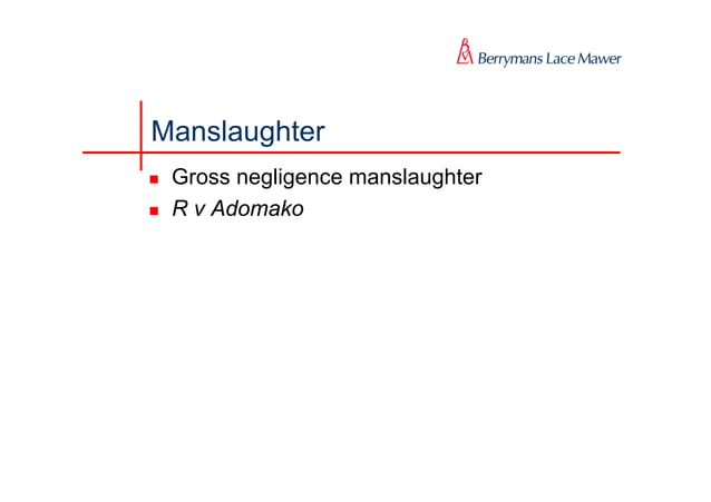 Corporate Manslaughter | PDF