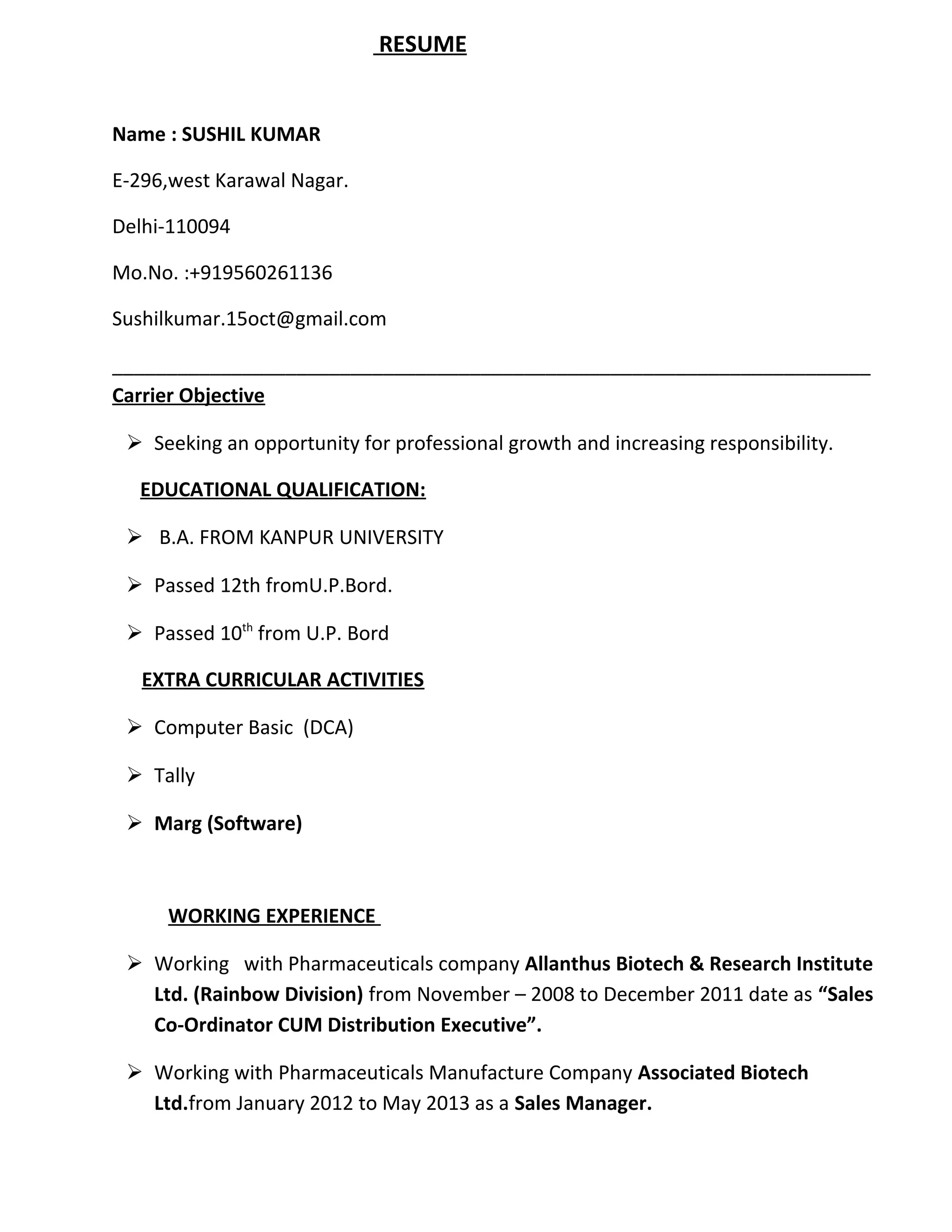 SUSHIL_RESUME[2] | PDF