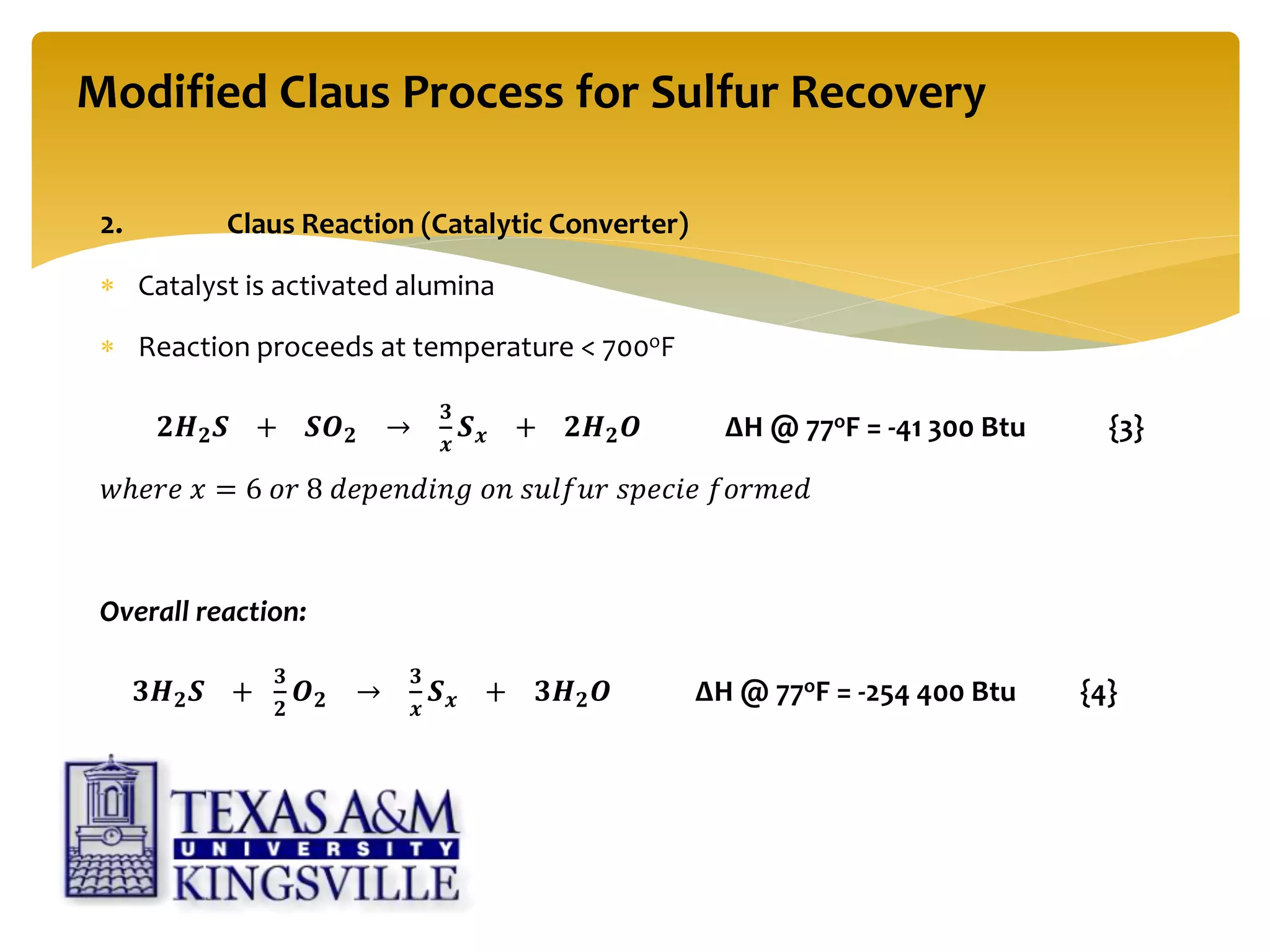 SULFUR RECOVERY UNIT DESIGN | PPTX