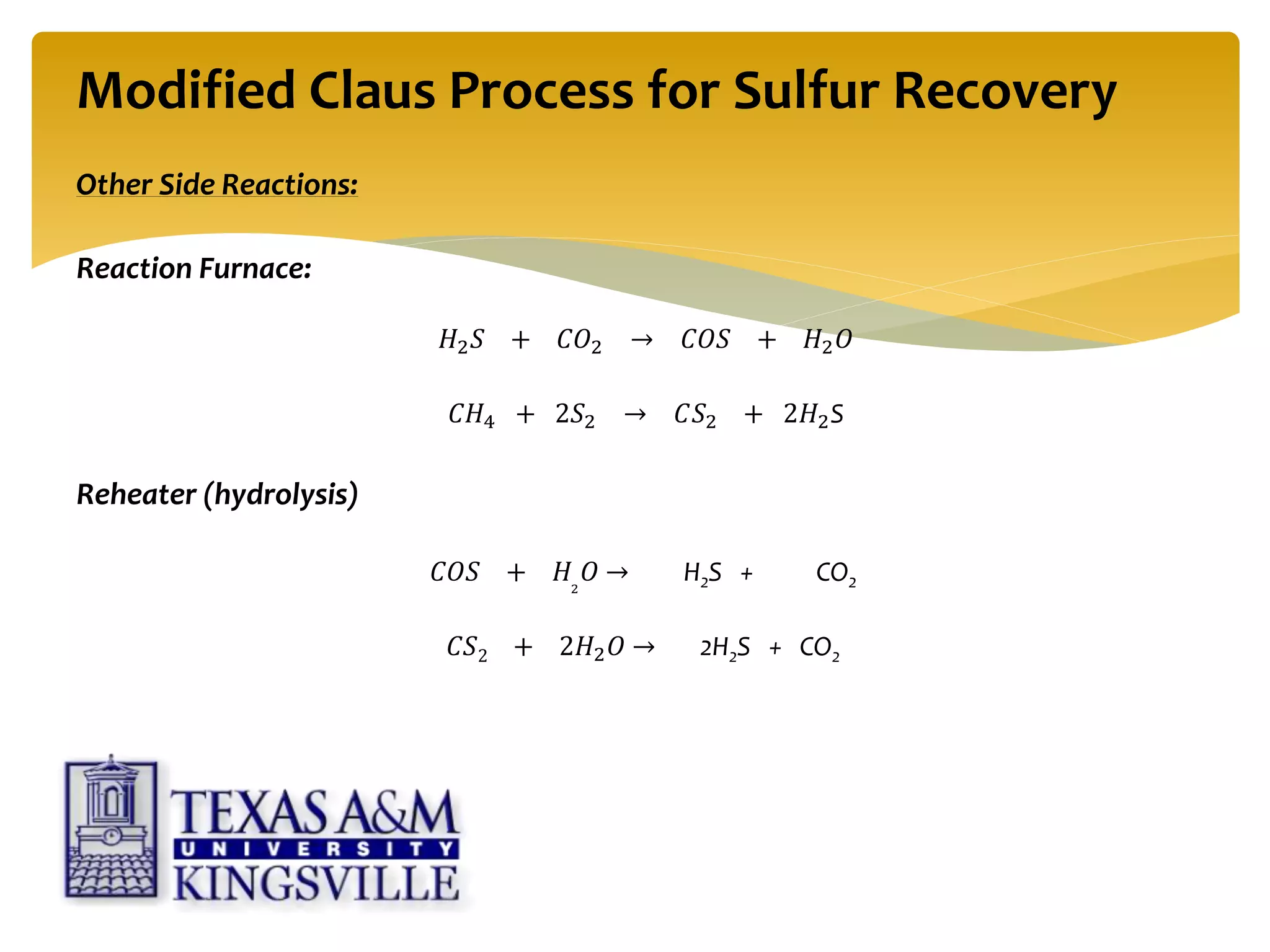 SULFUR RECOVERY UNIT DESIGN | PPTX