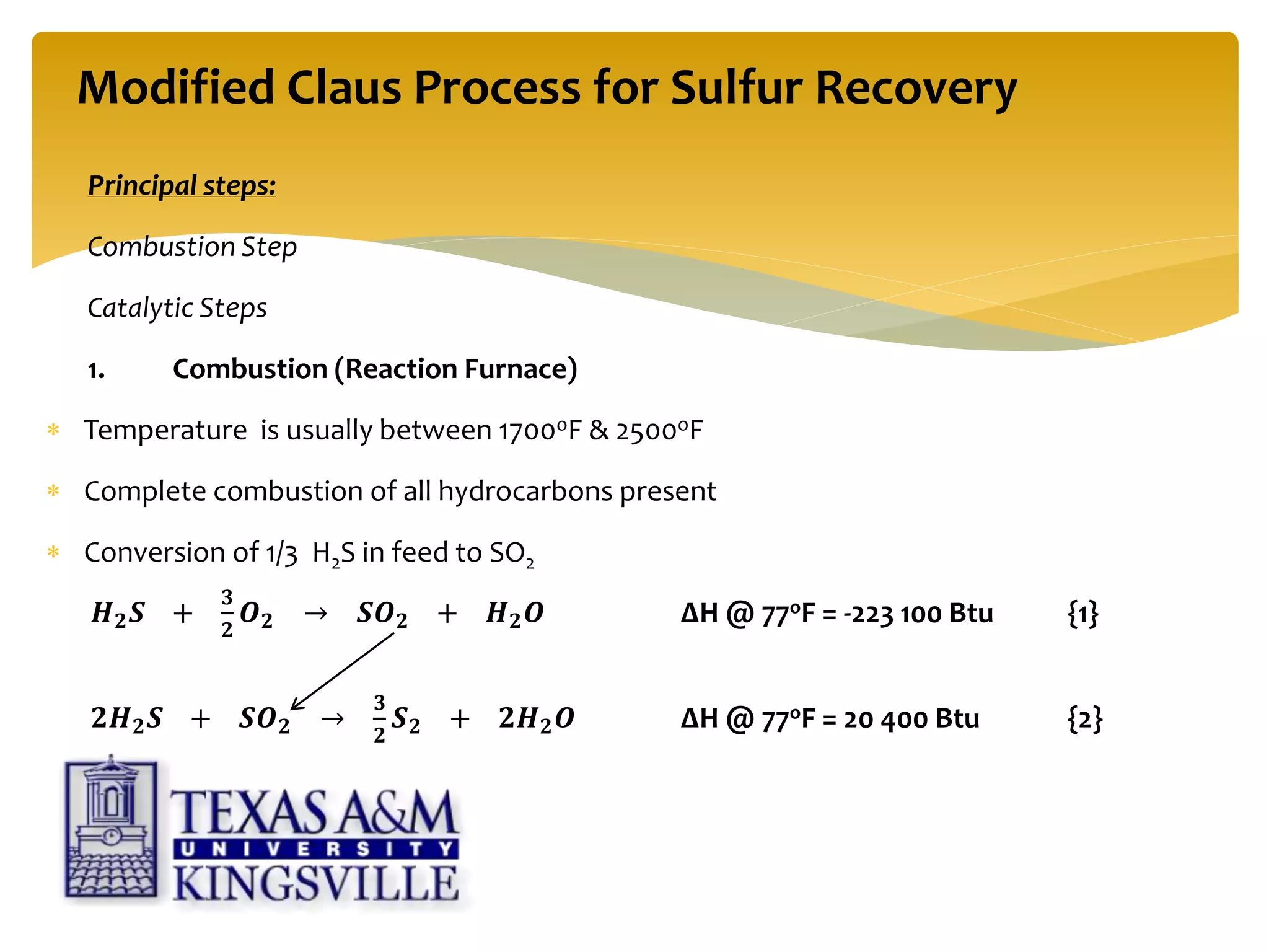 SULFUR RECOVERY UNIT DESIGN