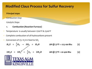 SULFUR RECOVERY UNIT DESIGN | PPTX