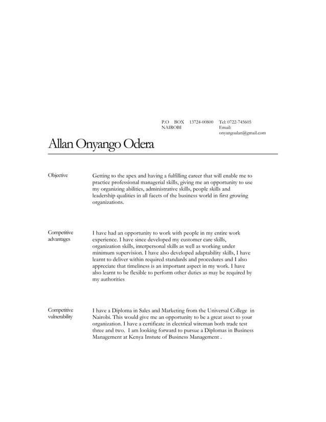 allan onyango cv | PDF