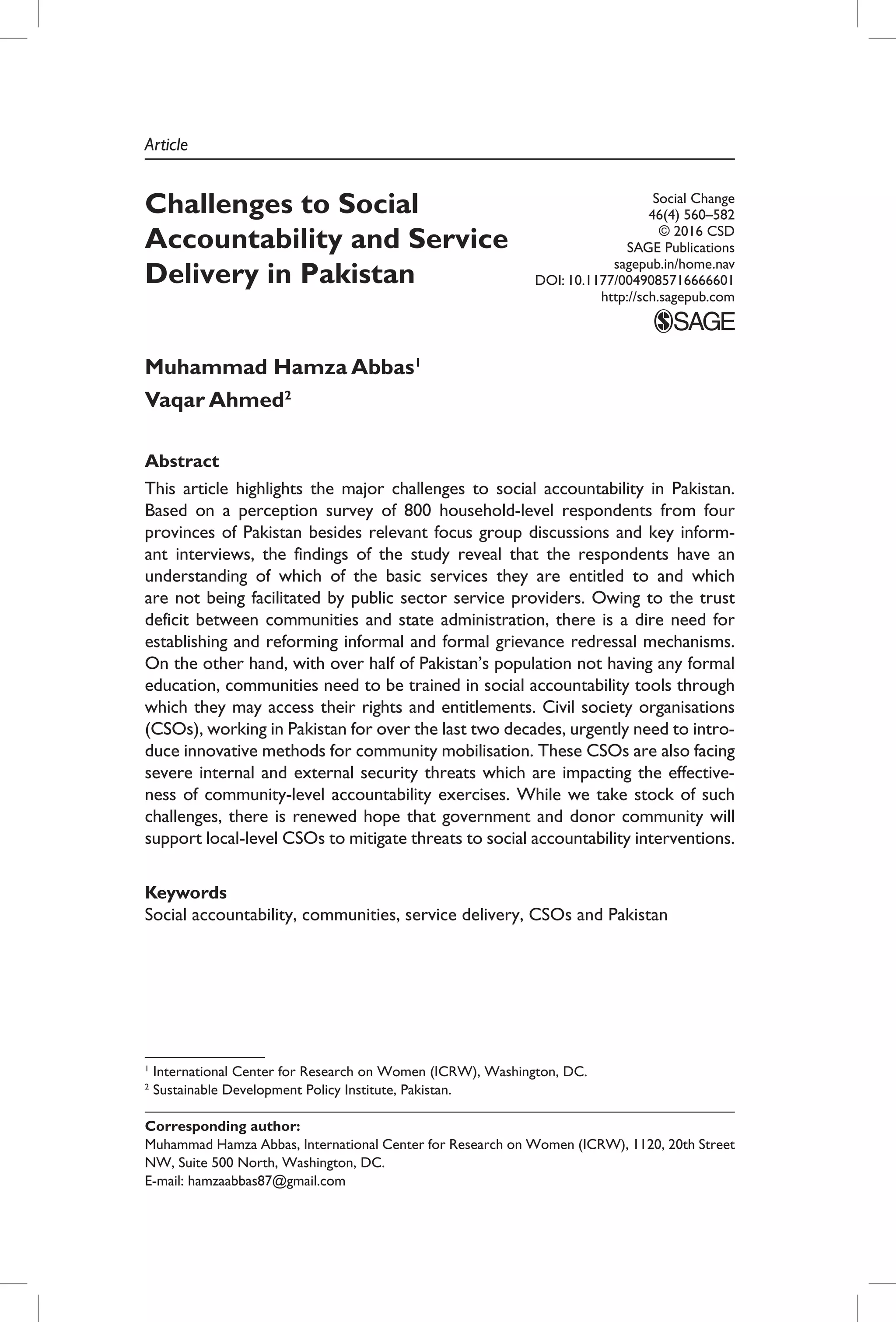 Accountability and Service Delivery | PDF