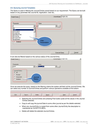 Journals SAP BPC 7 | PDF | Desktop Publishing | Computer Software and ...