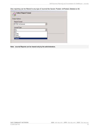 Journals SAP BPC 7 | PDF