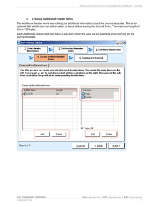 Journals SAP BPC 7 | PDF | Desktop Publishing | Computer Software and ...