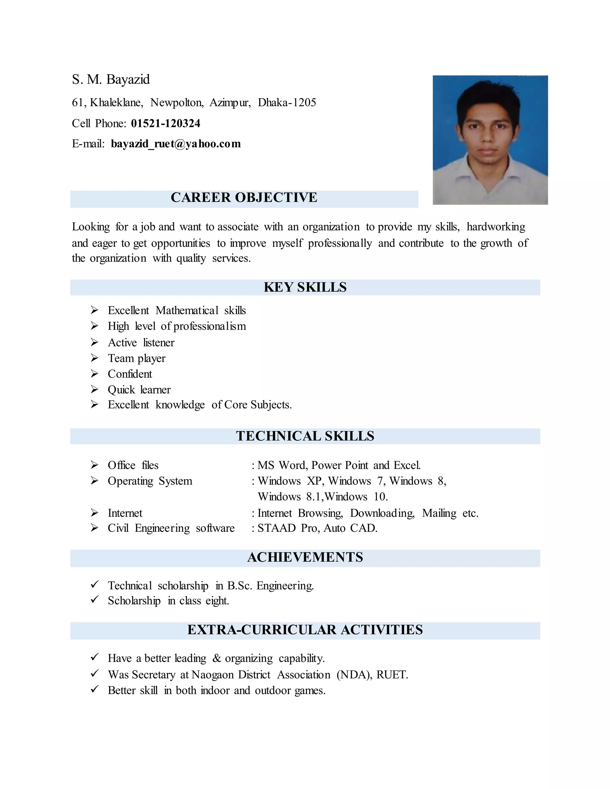 Resume-of- S. M. Bayazid | PDF
