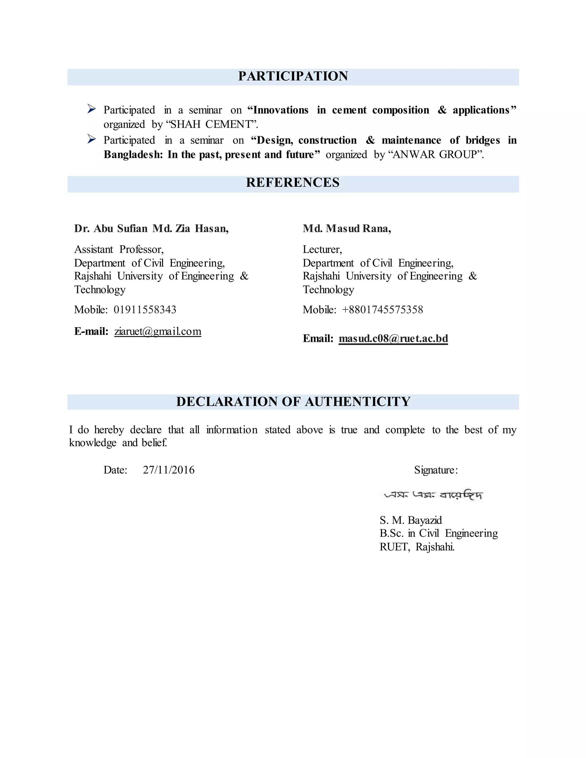 Resume-of- S. M. Bayazid | PDF