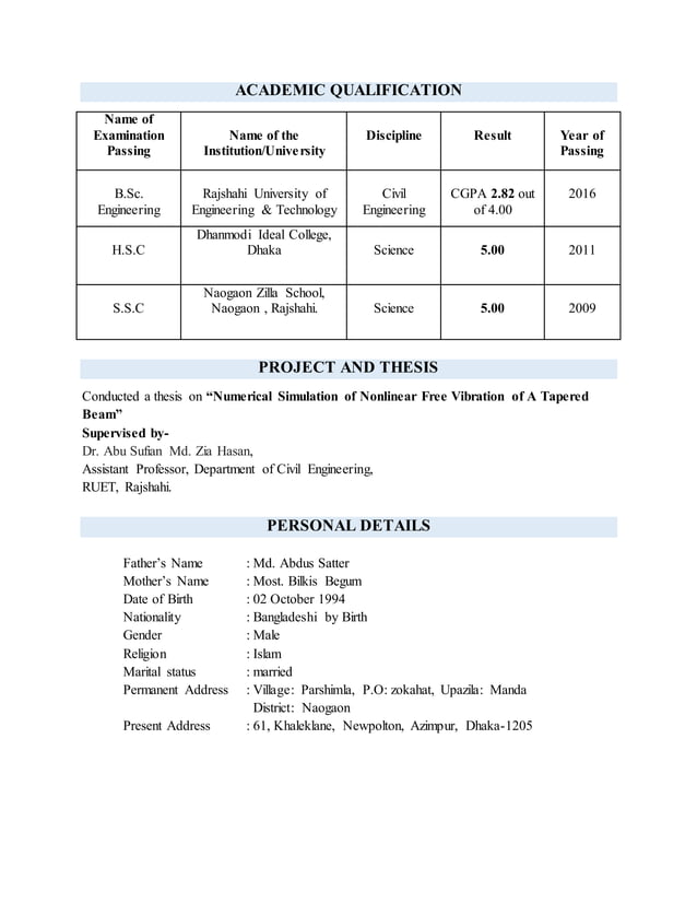 Resume-of- S. M. Bayazid | PDF